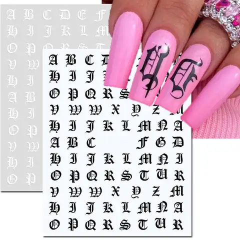 Old english font sticker - купить недорого | AliExpress