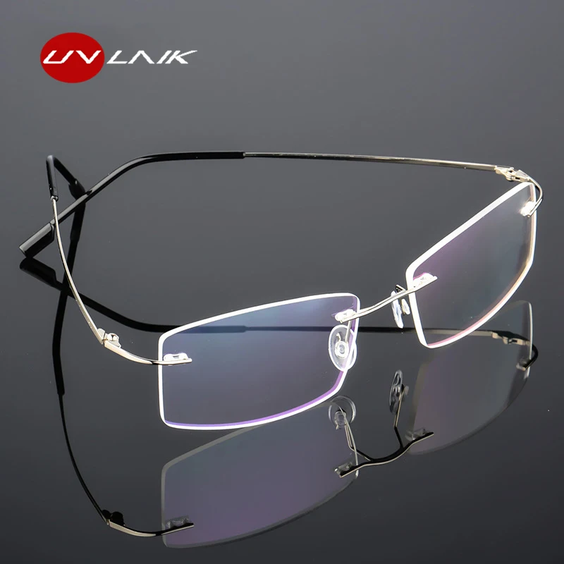 Безрамочная титановая оправа Uvlaik для очков Aliexpress