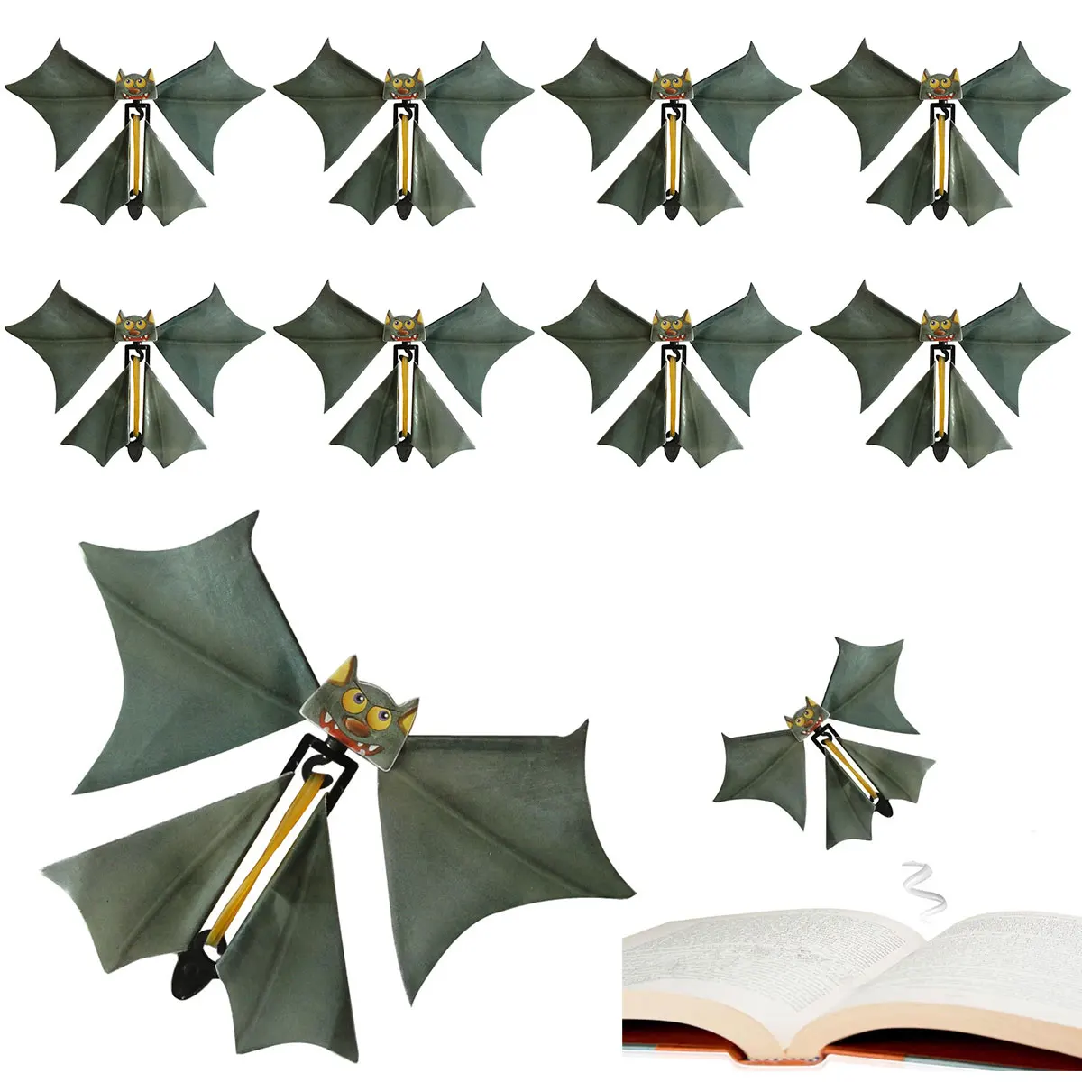 10 Pcs Magic Bat Flying Bat Wind Up Bat Rubber Band Powered Magic Bat ...