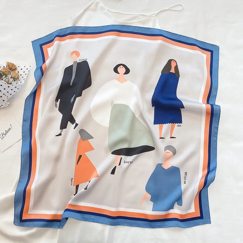 Square Handkerchief Hijab Scarves Women Fashion Headband Cute Neck ...