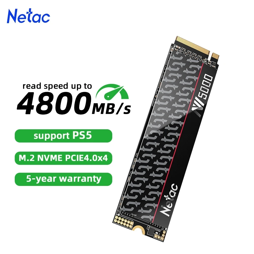 Жесткий диск Netac 4800 Мб/с M2 NVMe SSD для PS5 PCIE4.0x4 HDD M.2 2280 ...