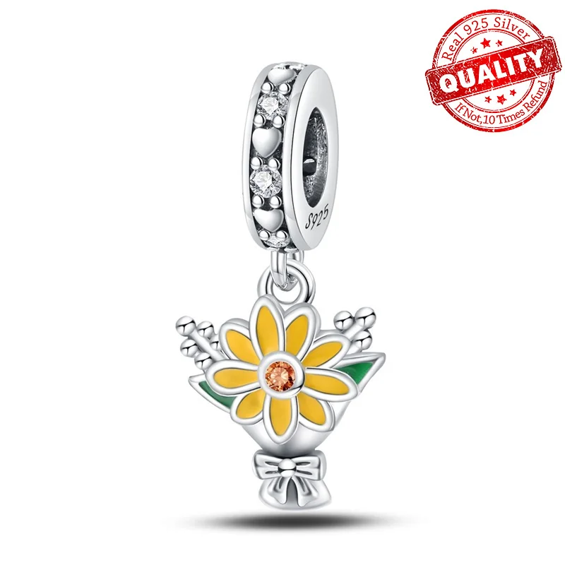 Original Fit Pandora Bracelet 100% S925 Sterling Silver Sunflower ...