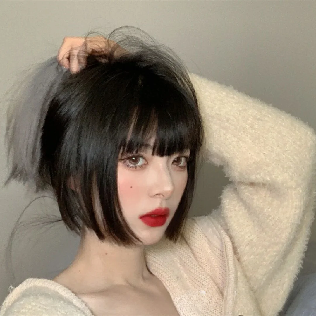 Anime Clip in Bangs Straight Synthetic Princess Cut Bangs Hair Piece ...