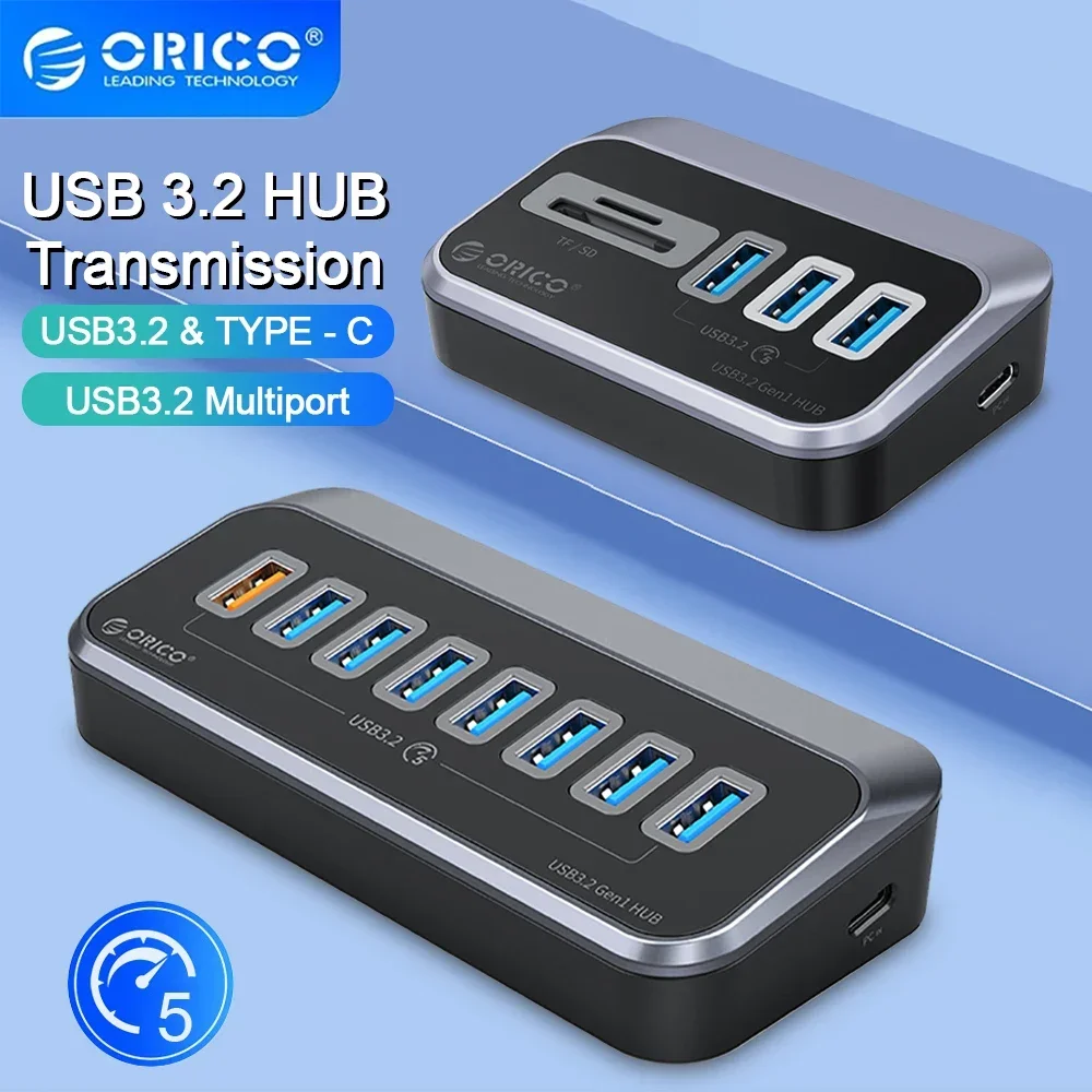 ORICO USB HUB ABS 5 Гбит/с HUB PD 18 Вт Зарядка USB3.2 Тип USB C Card ...