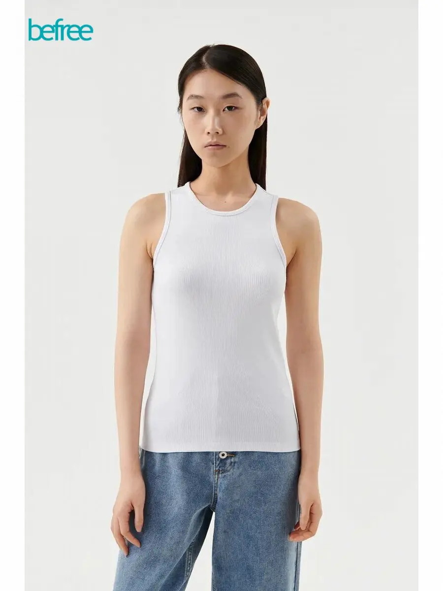 Майка хлопковая в мелкий рубчик befree, RIB-TOP | AliExpress