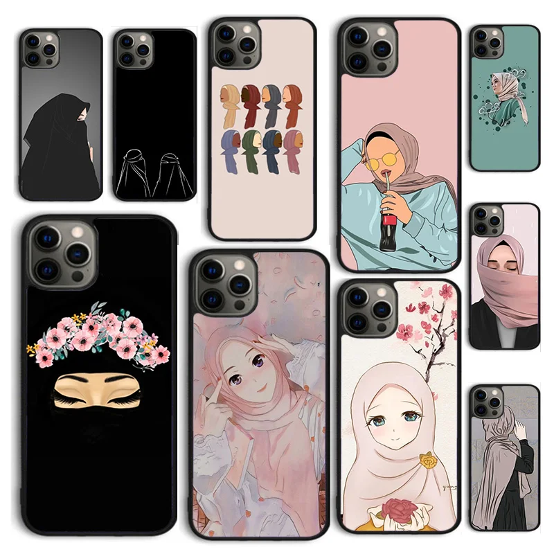 Autumu Islamic Muslim Hijabi Girls Phone Case Cover for iPhone 16 15 12 ...