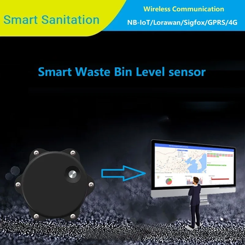 DF702 DF703 wireless ultrasonic Waste bin fill-level sensor 2 meters ...