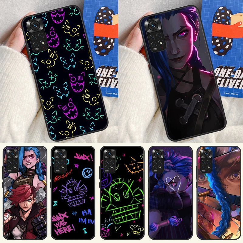 Чехол Anime Arcane Jinx для Xiaomi Redmi Note 11 Pro 8 9 10 Pro Note ...