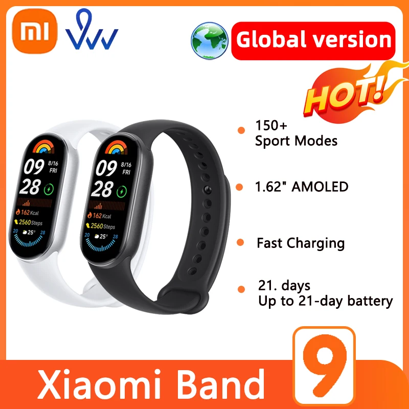 Глобальная версия Xiaomi Smart Band 9, умный браслет Mi Band 9, умный ...