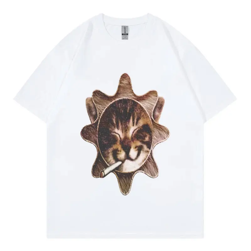 Футболка Che Glo Cat Kitten Sun, модная тенденция унисекс, винтажные ...
