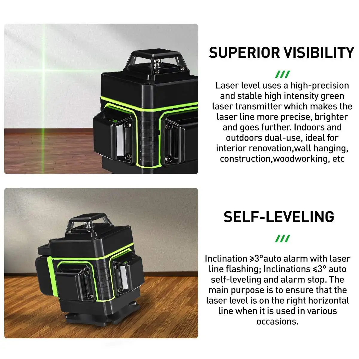 16 Lines 4D Green Laser Level Self Leveling 360 Horizontal And Vertical Cross Super Powerful Green Beam Line Laser Level AliExpress