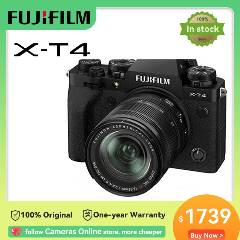 Оригинальная Бескаркасная камера FUJIFILM X-T4 XT4 C объективом XF 18-55 ММ, Профессиональный ...
