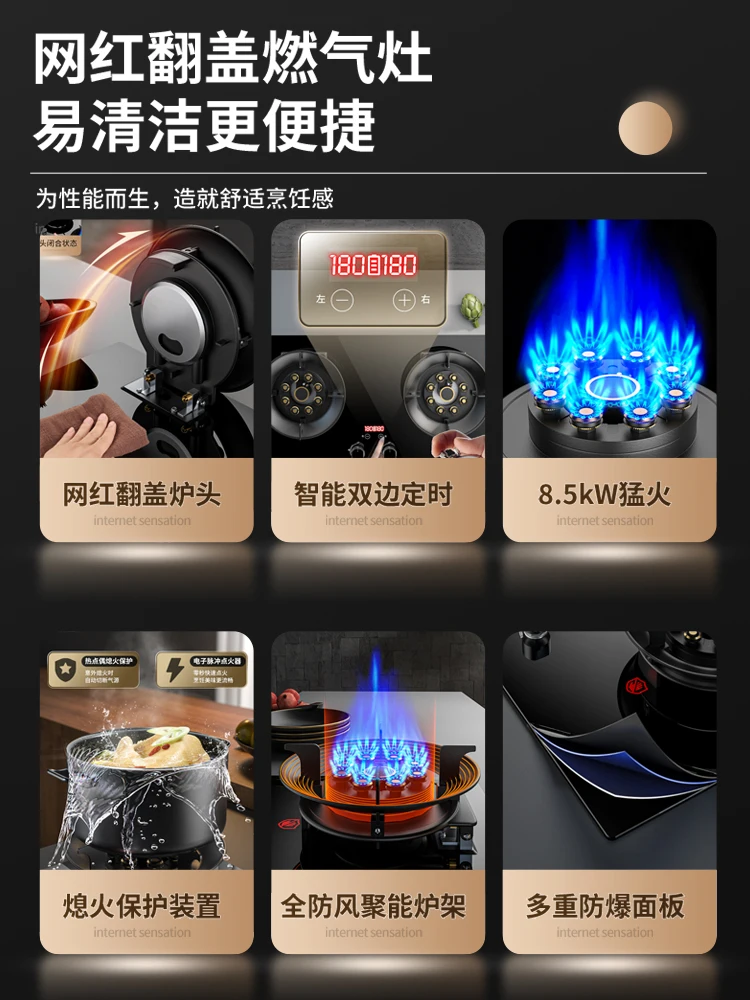 Gas stove: double stove, household embedded natural gas, liquefied gas ...