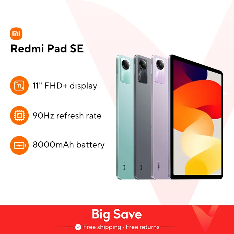 Xiaomi Redmi Pad SE 11 6 ГБ/128 ГБ 8 ГБ/256 ГБ Wi-Fi Зарядное устройство для ЕС Глобальная ...