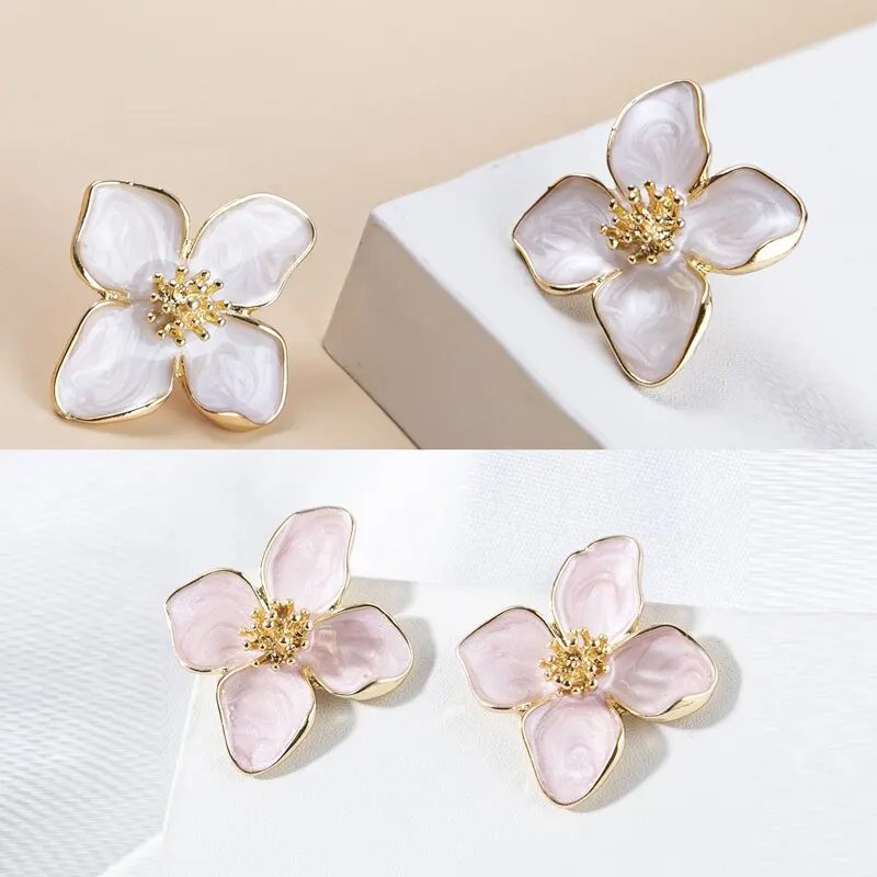 Цветочные серьги-гвоздики 2 пары | AliExpress