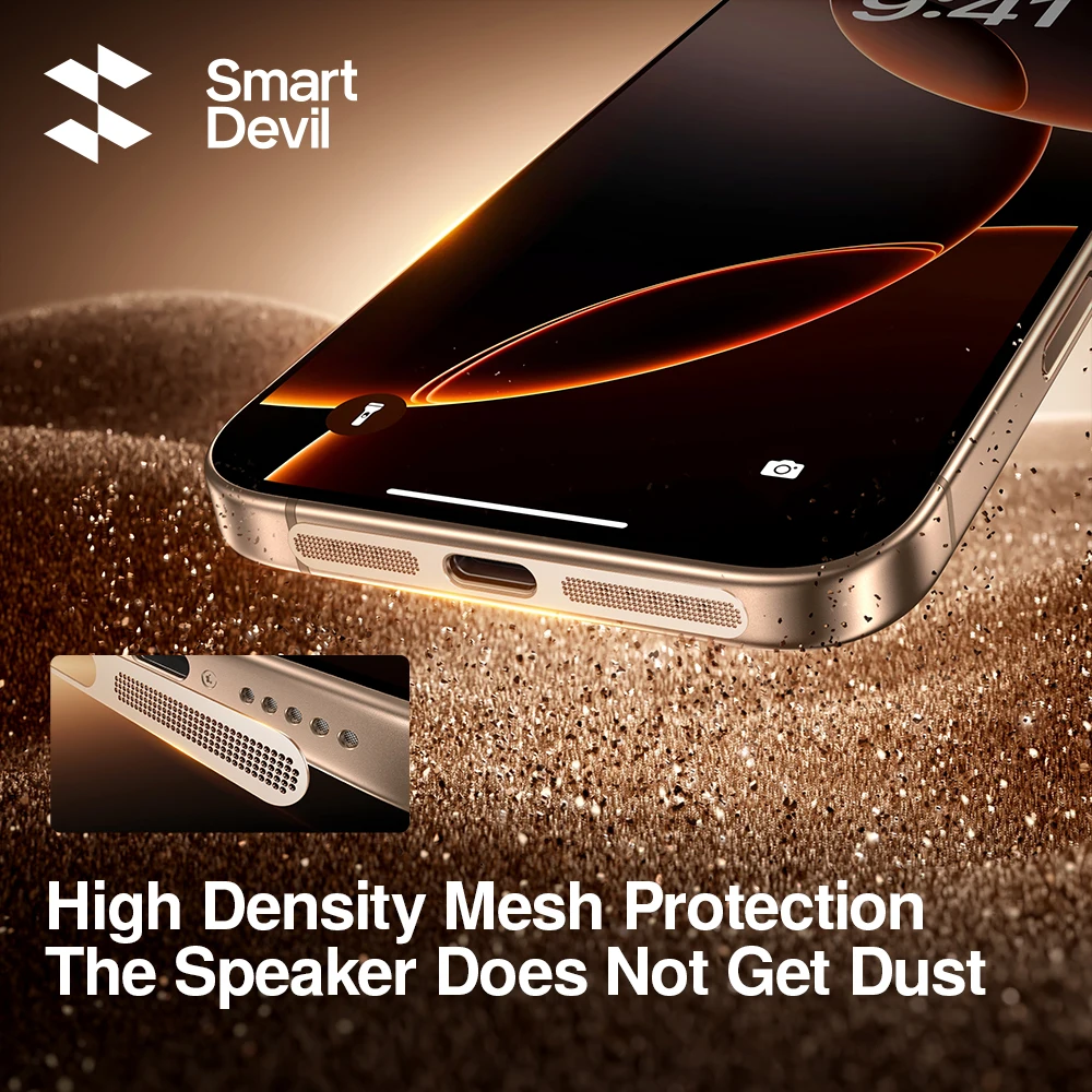 Пленка SmartDevil с пылезащитной сеткой для iPhone 16 Pro Max 16Pro 15 14Pro, динамик телефона ...
