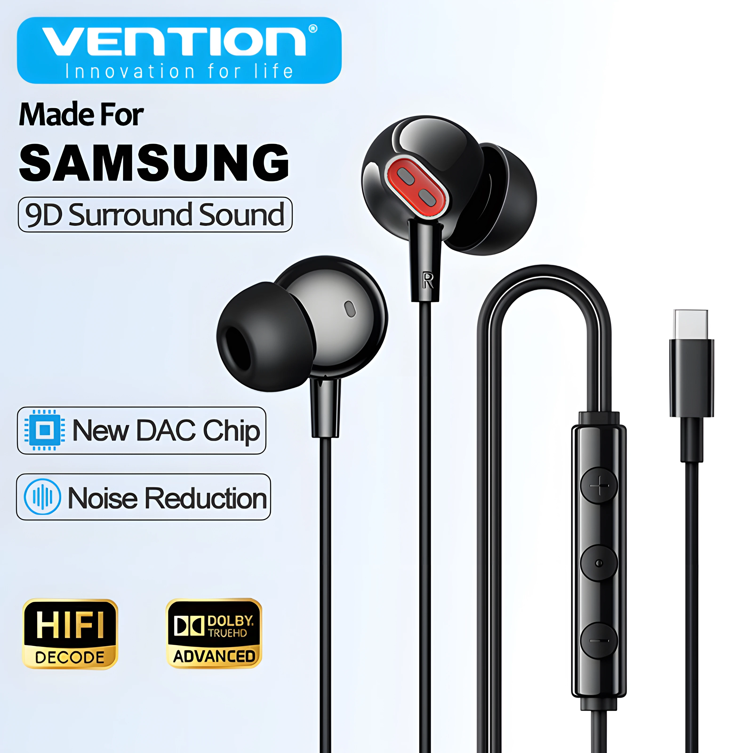 Проводные наушники Vention Hi-Fi для Samsung S25 iPhone 16 15 | AliExpress