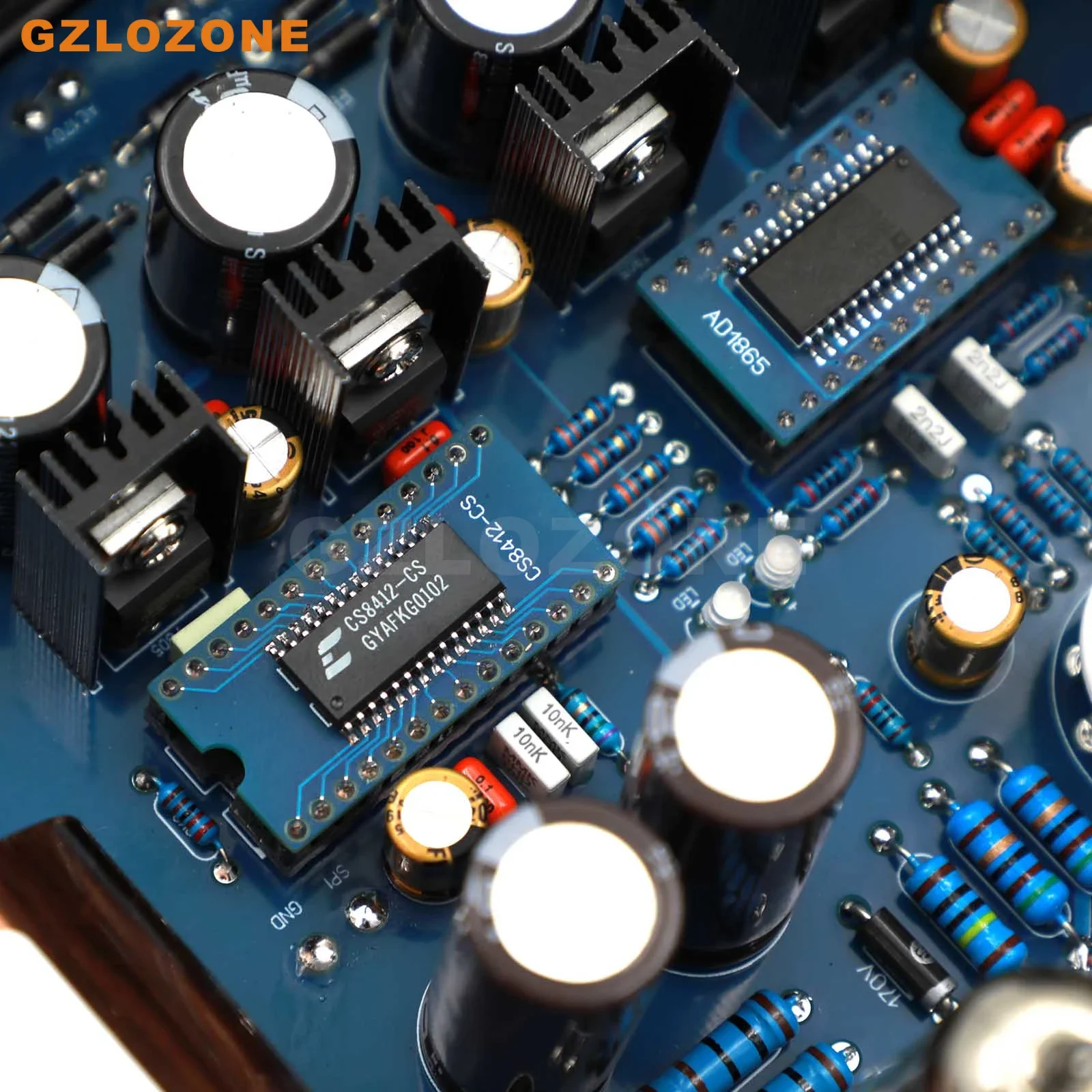 GZLOZONE R2R NOS AD1865+CS8412 ламповый ЦАП серебристый/черный | AliExpress