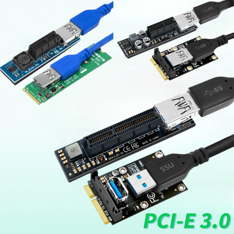 Mini PCI-E/ NVMe M.2 к PCI-E X1/X4 Riser USB 3.0 PCI Express 1X 4X Удлинительный кабель-адаптер ...