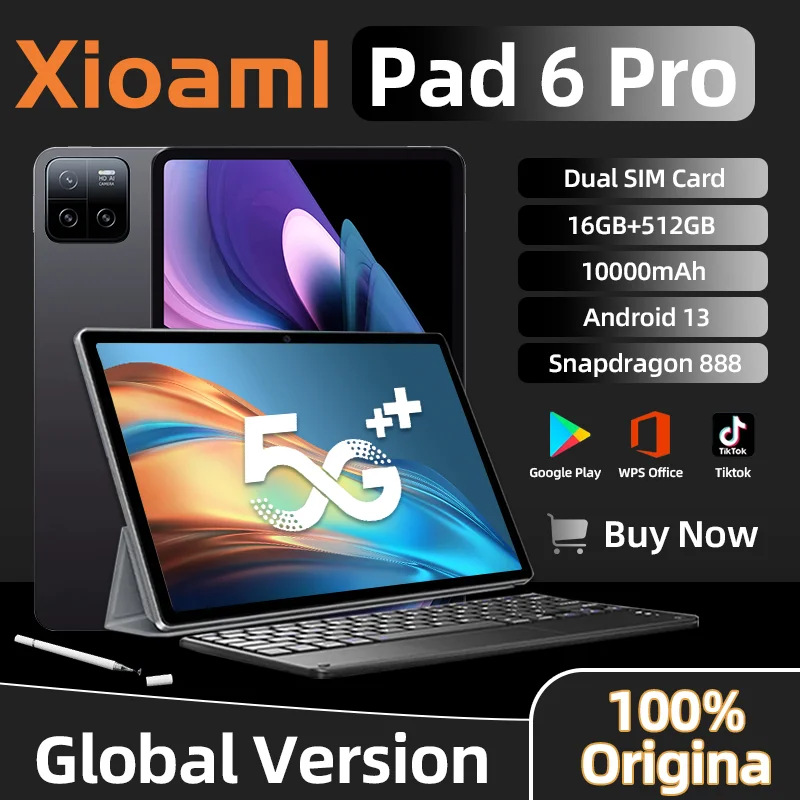 2024 Глобальная версия Mi Pad 6 Pro Планшет Android 13 16 ГБ 1 ТБ Dual ...