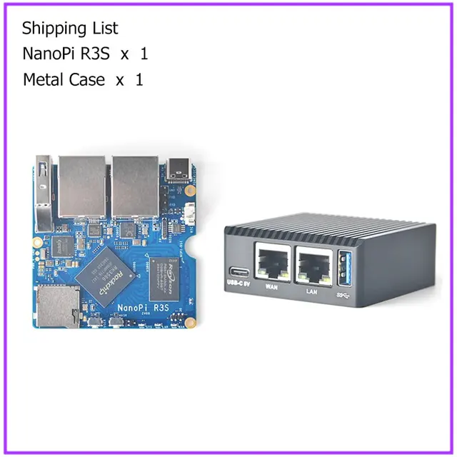 Мини-плата NanoPi R3S Rockchip RK3566 с металлическим корпусом | AliExpress