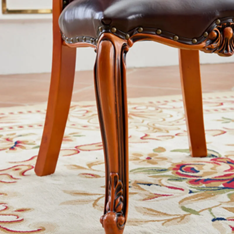Nordic Luxury Chairs Dining Room Wood Leather Royal Throne Chair Design ...