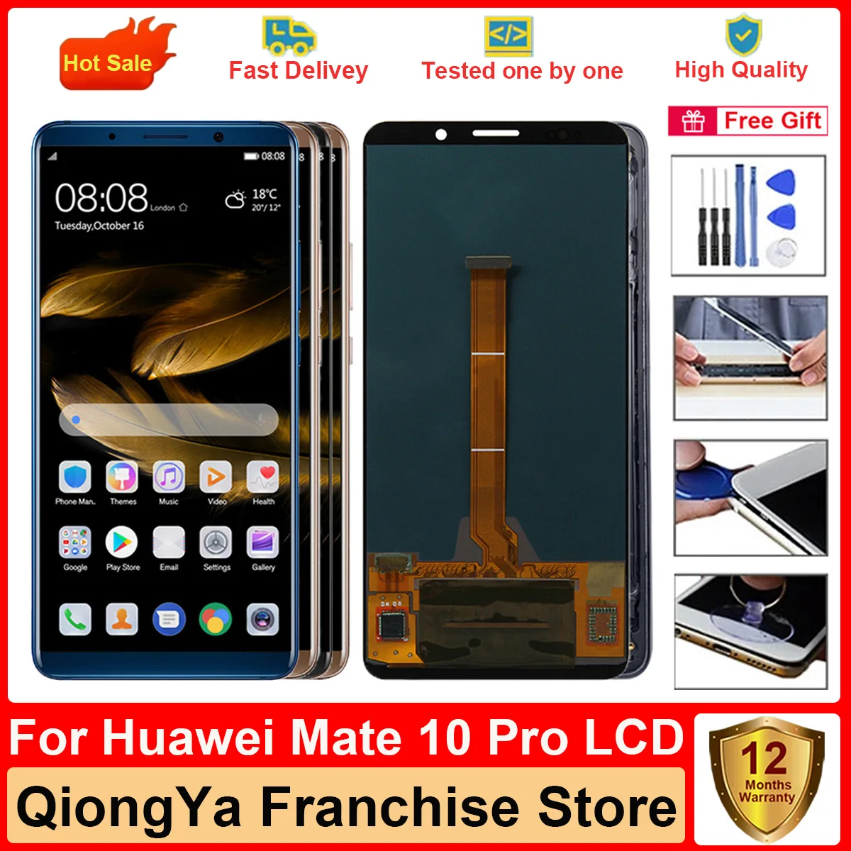 Новый оригинальный дисплей 6,0 "mate10 pro для Huawei Mate 10 Pro LA-L09 LCD и сенсорный экран с ...