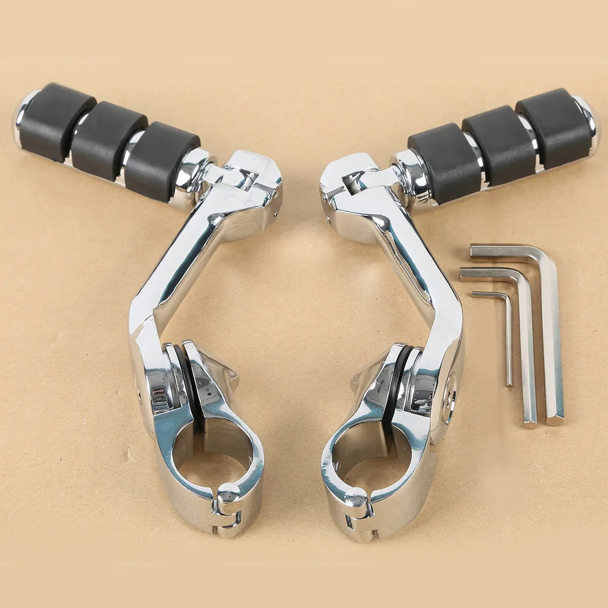 Motorcycle Universal Highway Long Mount Foot pegs For Motorcycle 1-1/4 ...