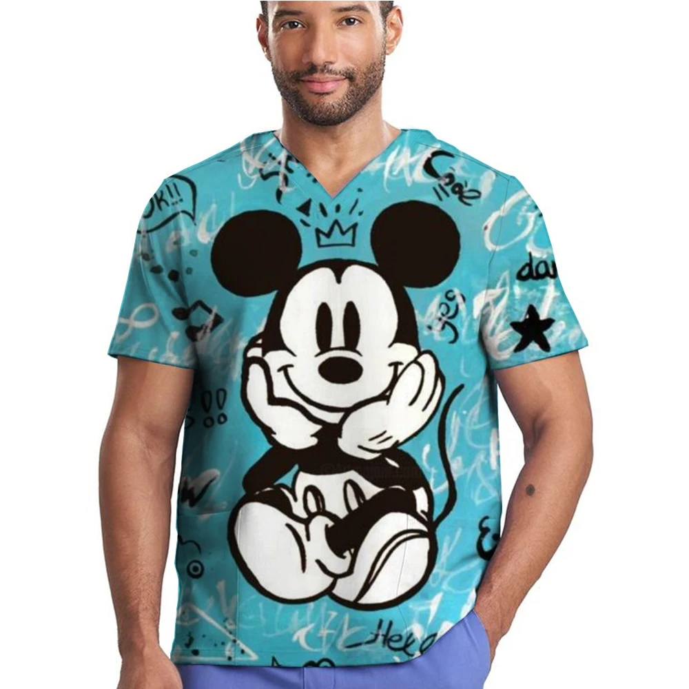Disney Mickey Mouse Medical Scrub Tops For Women Men Nursing Uniform ...