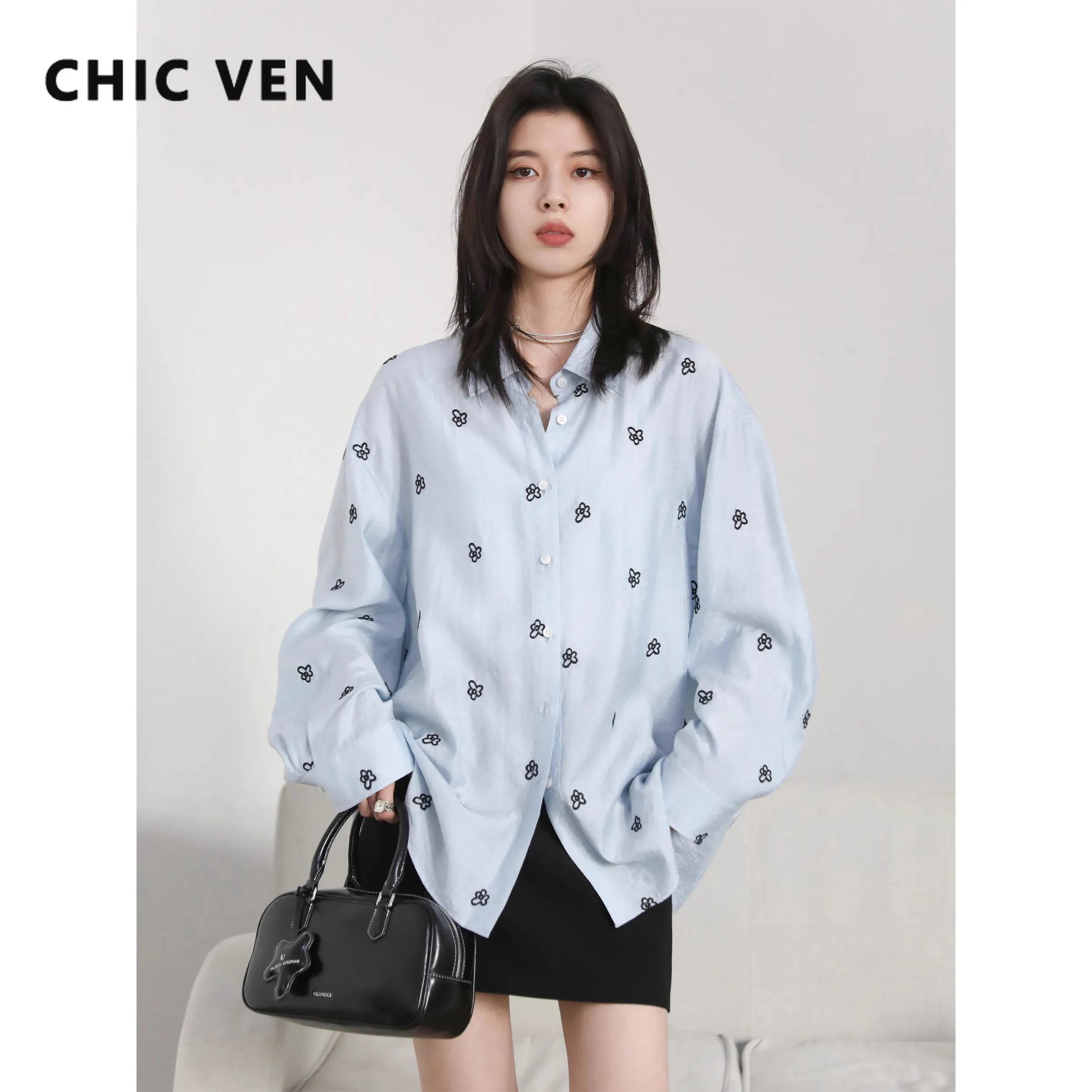 CHIC VEN женские рубашки свободные повседневные новые рубашки с ...