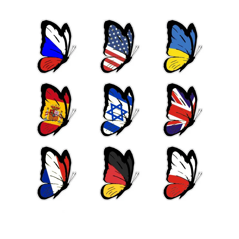 F554 # автомобильные наклейки-бабочки, флаг страны, водонепроницаемая ...