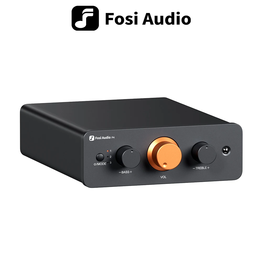 Fosi Audio P4 HiFi предусилитель: 3 входа RCA, эквалайзер/разъем ...