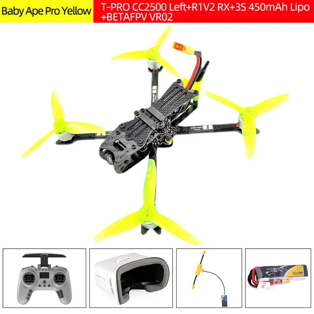 DarwinFPV Baby Ape Pro 3" 2-3S Caddx Ant Yellow RTF Jumper T-Pro CC2500 ...