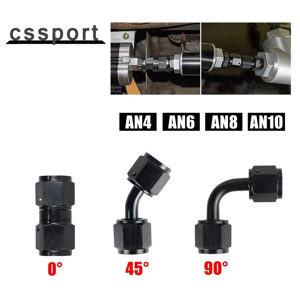 Алюминиевые прямые адаптеры для соединения AN4, AN6, AN8, 10AN, разъемы мама-Мама, черный 4an ...