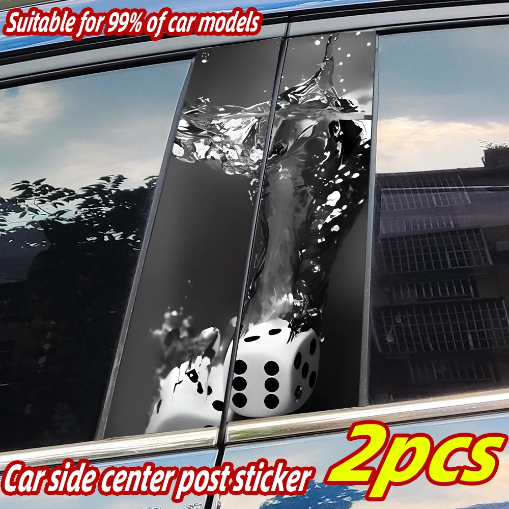 Dice Car Stickers Auto B Pillar Waterproof Sunscreen Center Column ...