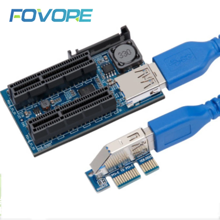 FOVORE PCI-E 1X к Dual Port PCI-E 4X USB 3.0 адаптер | AliExpress