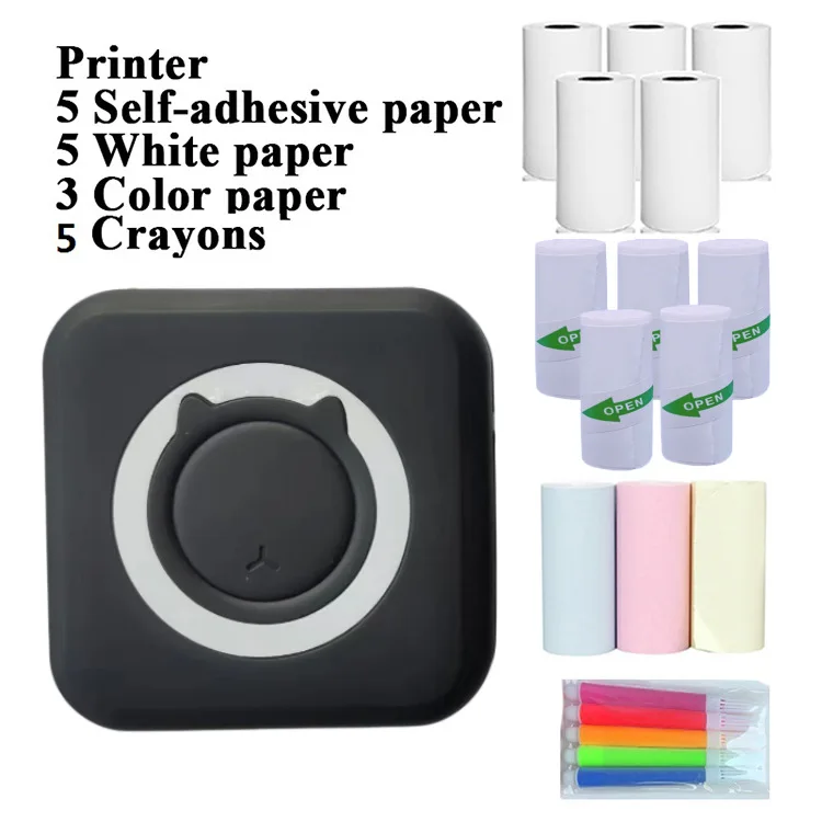 Миниатюрный портативный принтер без чернил термопринтер для заметок