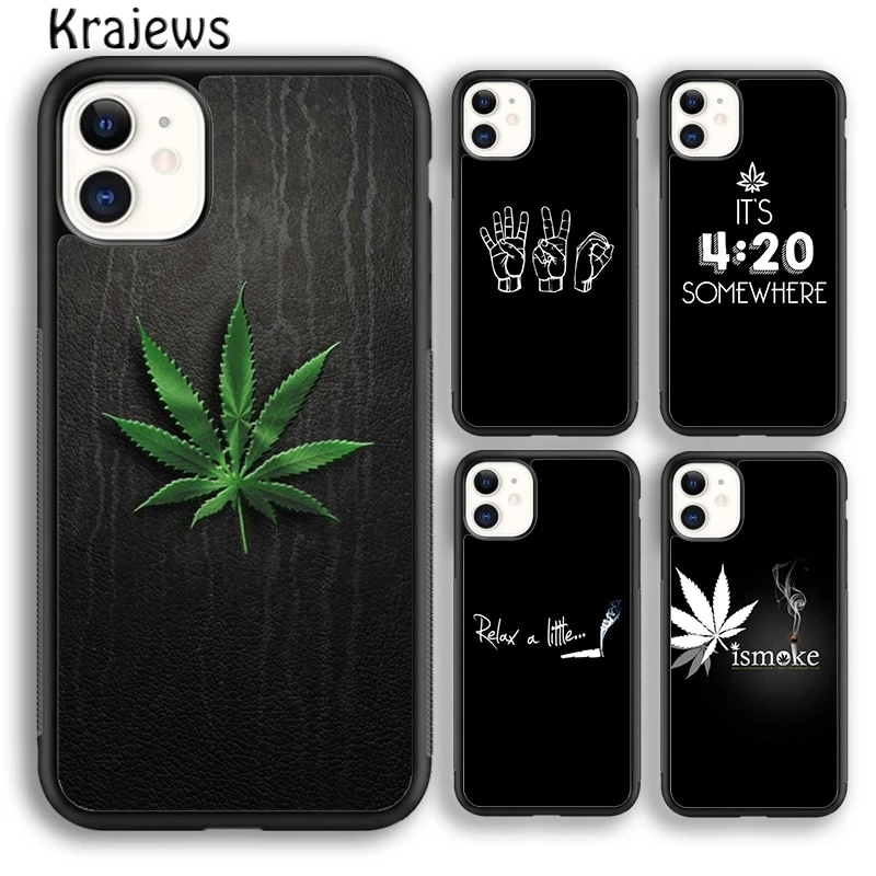 Krajews Weed Leaf Pot Kush 420 Phone Case Cover For iPhone 16 15 SE2020 ...