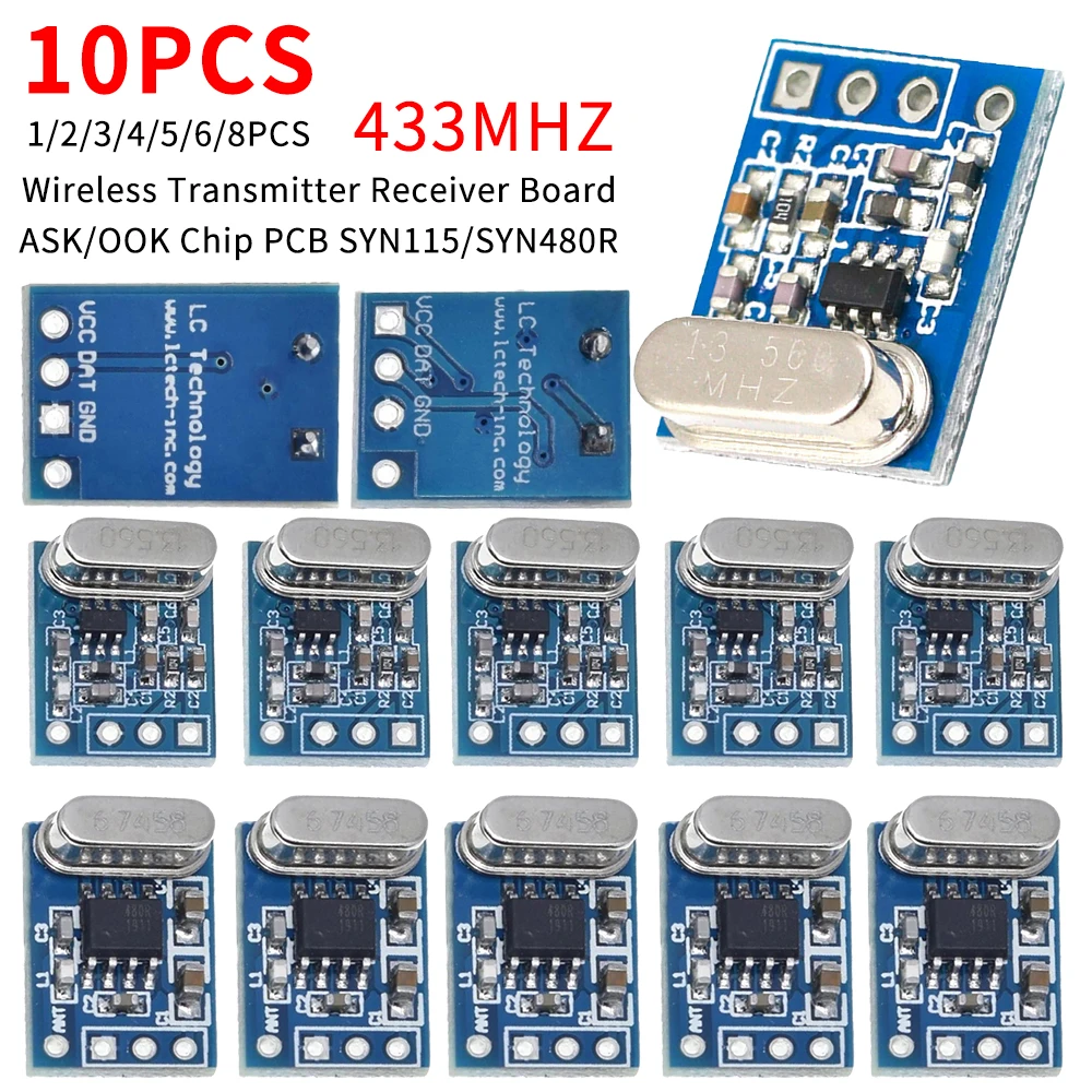 Модуль платы приемника беспроводного передатчика 433 МГц ASK/OOK SYN115/SYN480R беспроводной ...