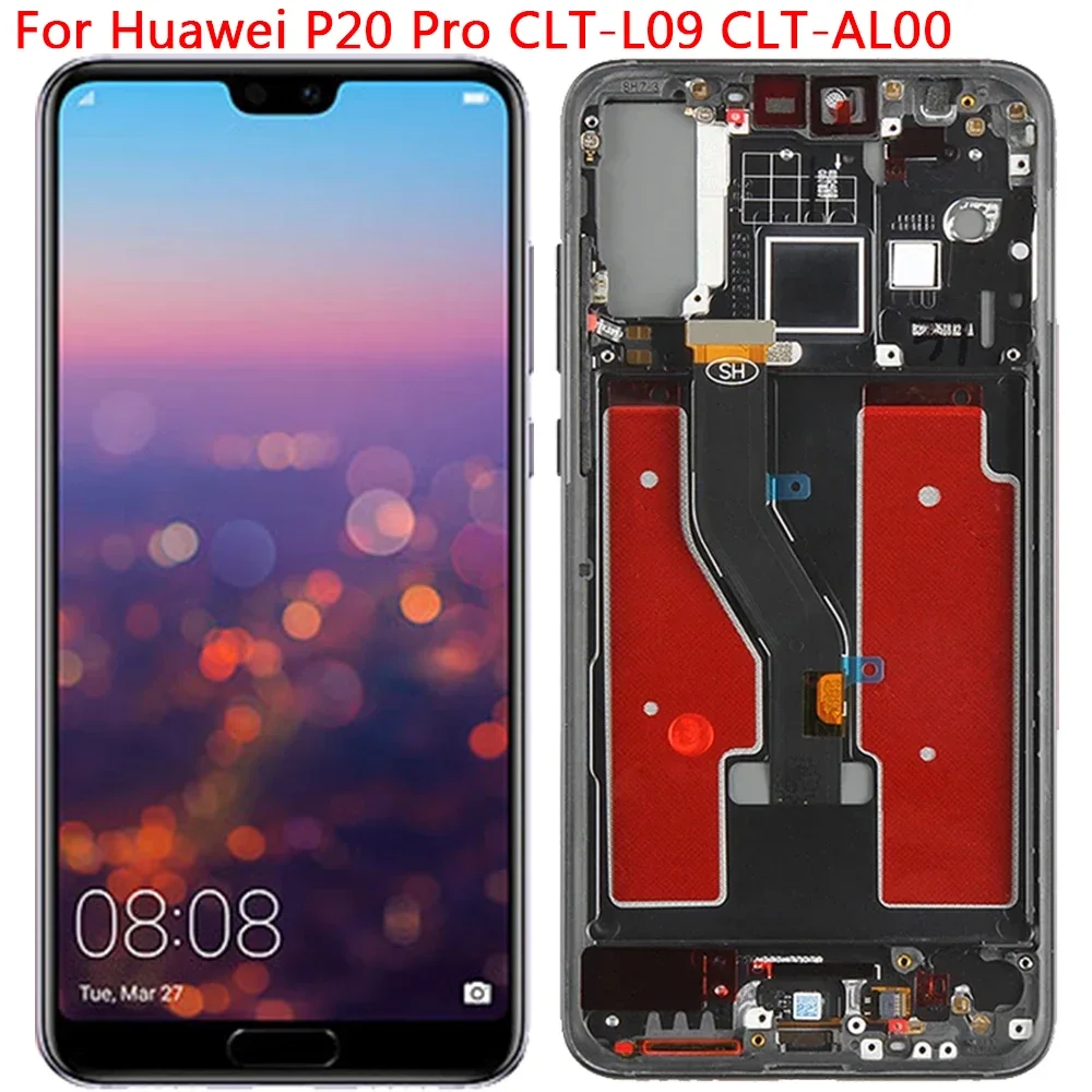 Для Huawei P20 Pro ЖК-дисплей OLED сенсорный экран с рамкой 6,1 "Huawei P20 Pro CLT-L29 CLT-AL00 ...