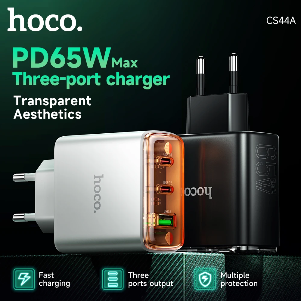 HOCO CS44A EU PD65W двойной USB C Быстрая зарядка USB A зарядное ...