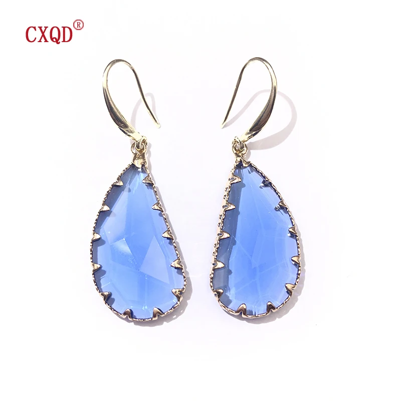 Модные Красочные прозрачные серьги в форме полумесяца с подвеской из ...