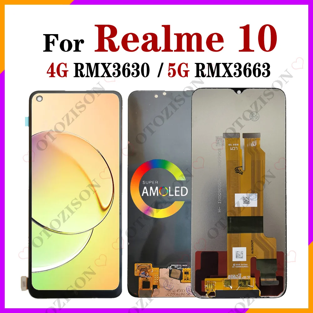Дисплей для OPPO Realme 10 4G RMX3630 ЖК-дисплей Realme10 5G RMX3663 ЖК ...