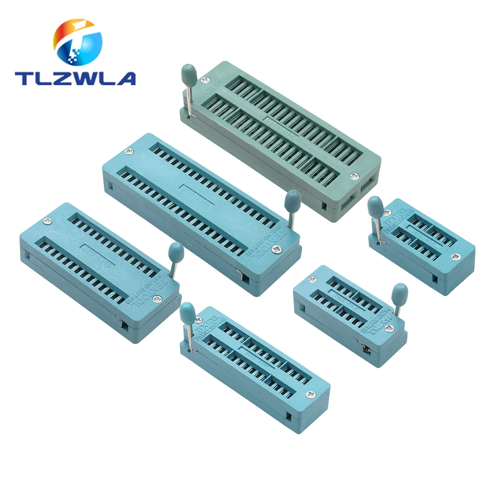 1PCS 14 16 18 20 24 28 32 40 P Pin 2.54 MM Green DIP Universal ZIF IC ...