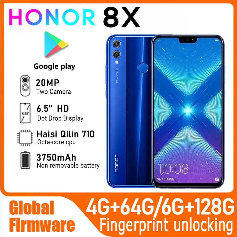Смартфон HONOR 8X, 4/64ГБ, 4/128ГБ, 6/64ГБ, 6/128ГБ, global, Б/у | AliExpress