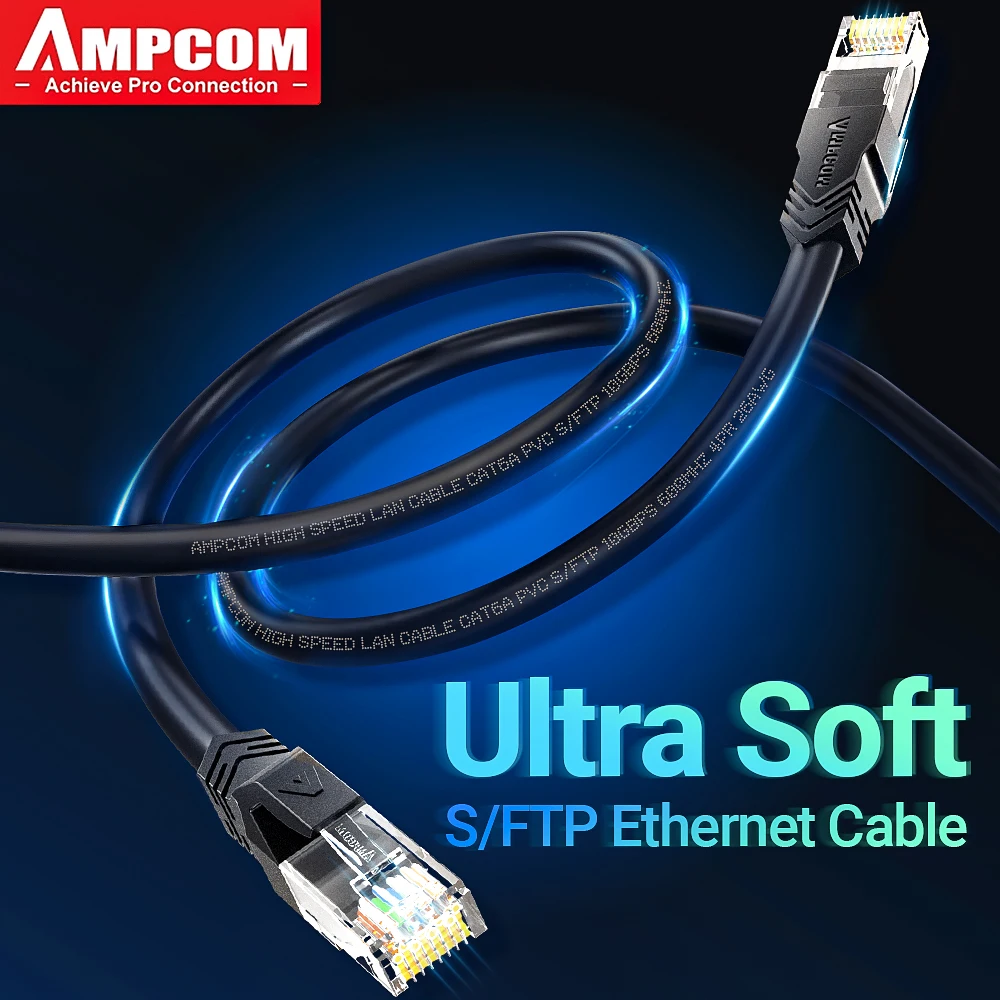 Сверхгибкий сетевой кабель CAT 6A, 10 Гбит/с, RJ45 Cat6a Ethernet LAN ...