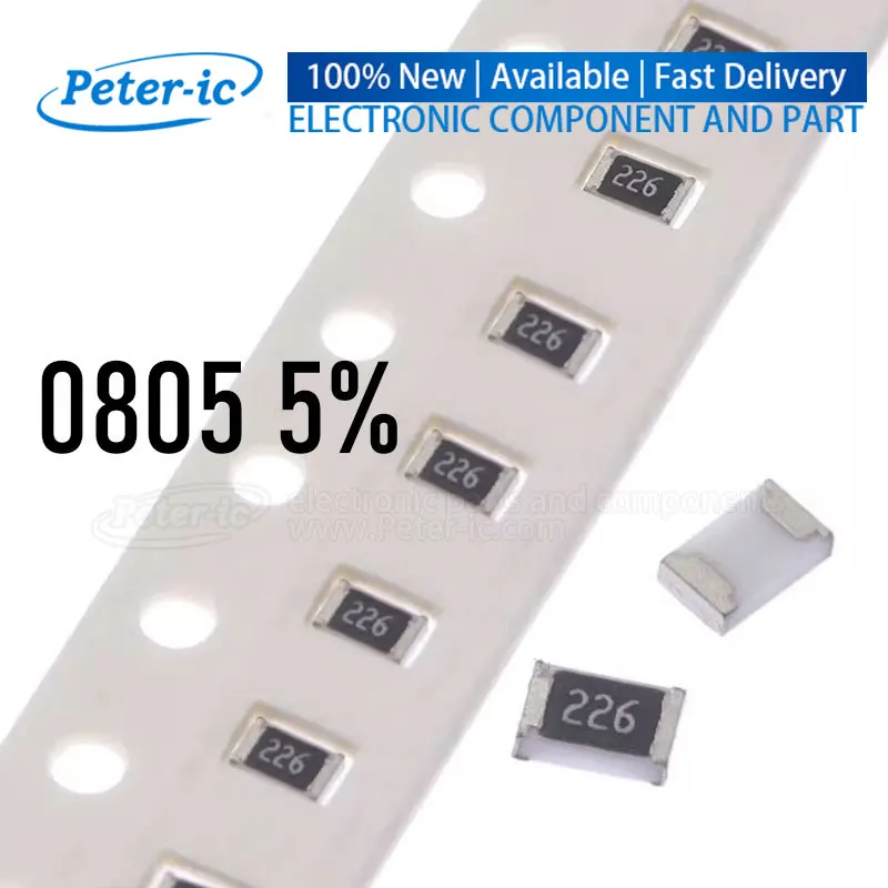 Чип-резисторы SMD 0805 5% 0.1R 0.12R 0.43R 1R 4.7R 10R 15R 36R 1K 10K 62K 100K 220K 470K 750K 1M ...