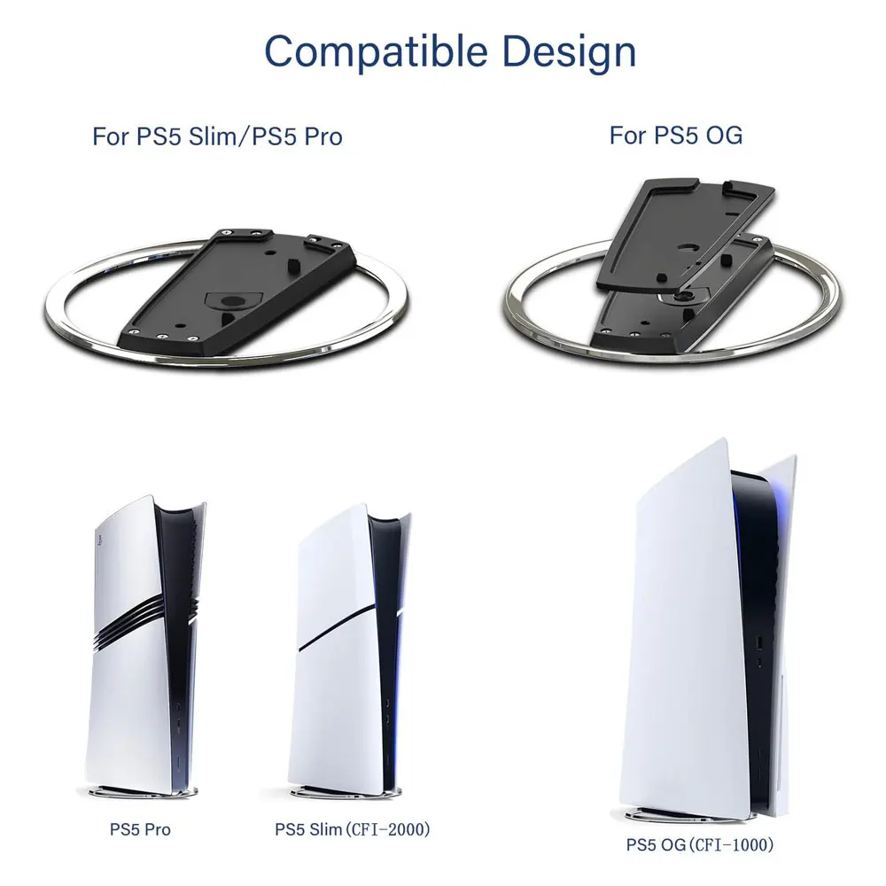 Portable Metal Vertical Stand for PS5/Slim Console Digital Disk Version ...