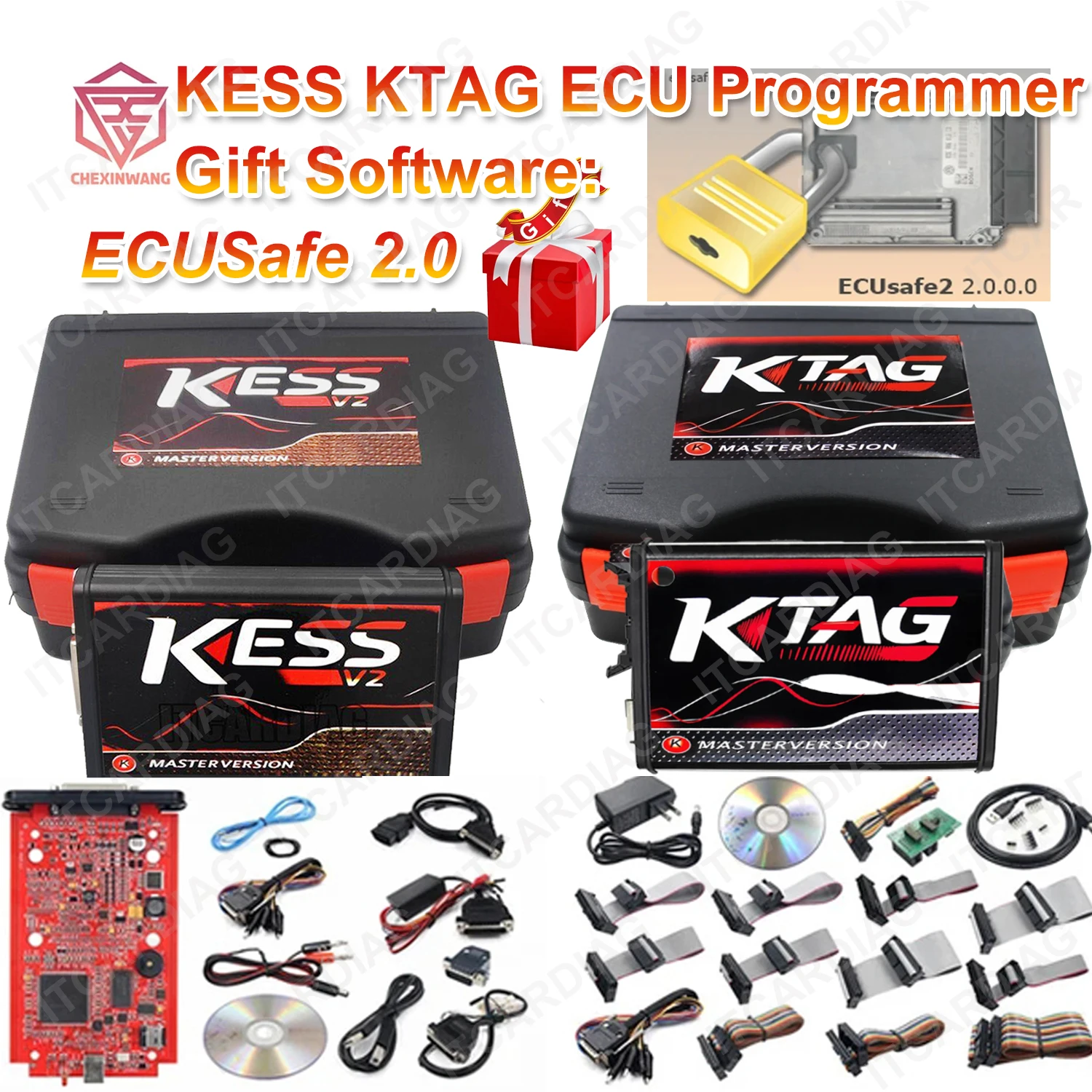 Kess V2 V5.017 с ECUSafe 2.0 Online 2.80 EU Red Для Ktag V7.020 ECU ...