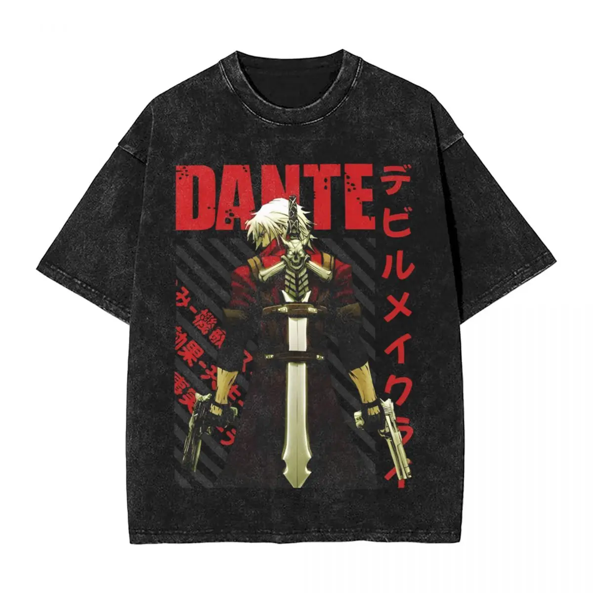 Devil May Cry Dante Sparda T Shirt Hip Hop Washed Cotton T-Shirts ...